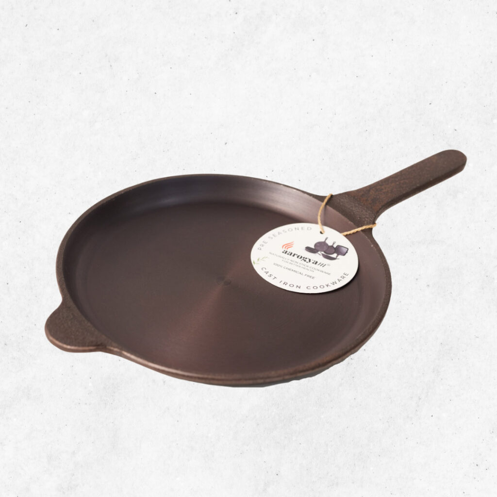Aarogyam Pre-seasoned Cast Iron Shallow Fry Pan, 10", Naturally ...
