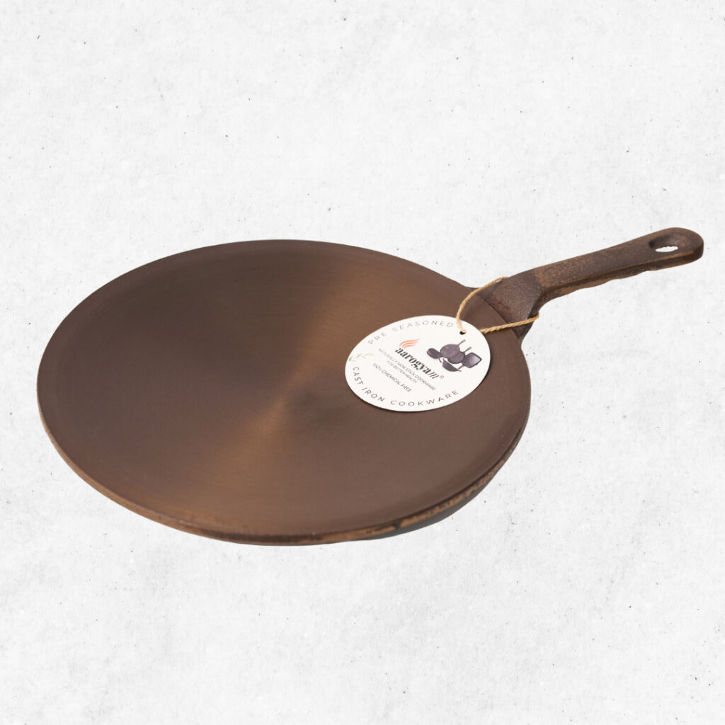 Aarogyam Pre-seasoned Cast Iron Roti Tawa, 10", Naturally Nonstick ...