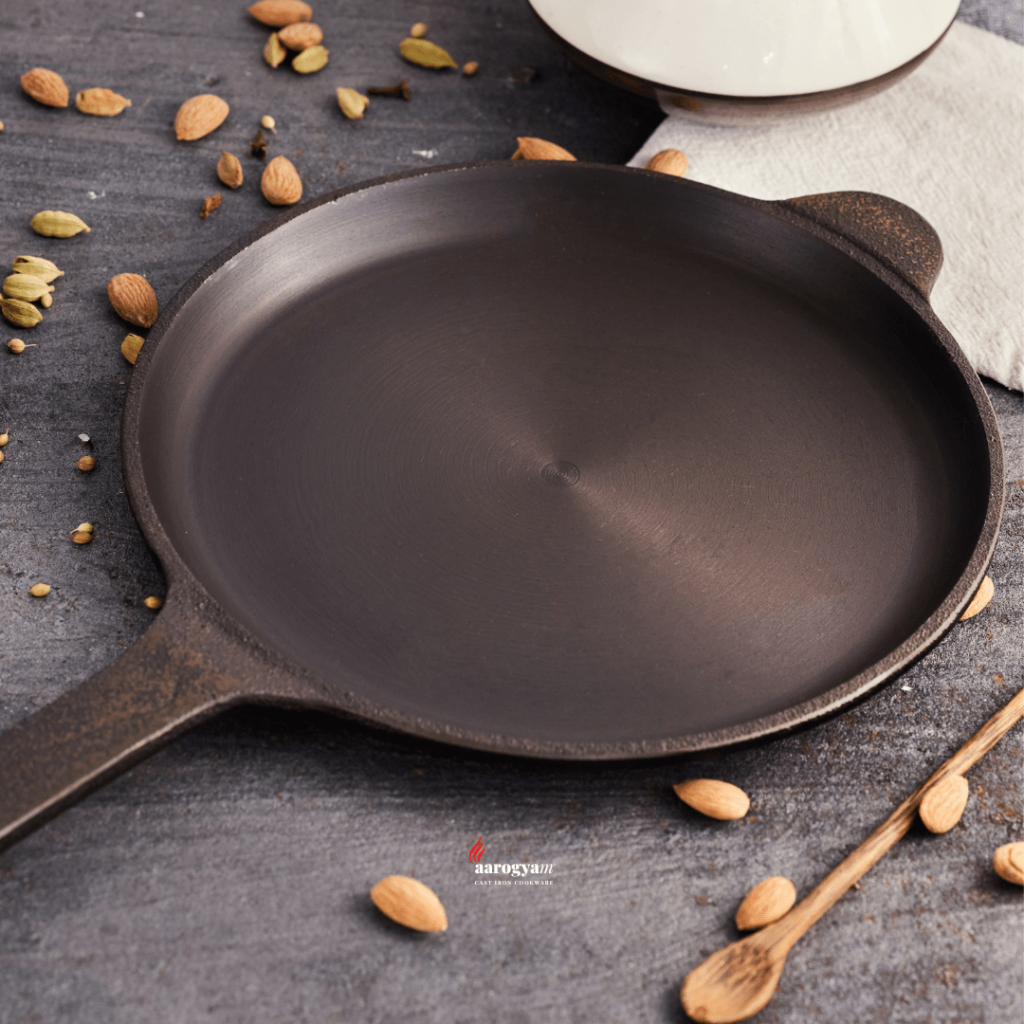 Aarogyam Pre-seasoned Cast Iron Shallow Fry Pan, 10", Naturally ...