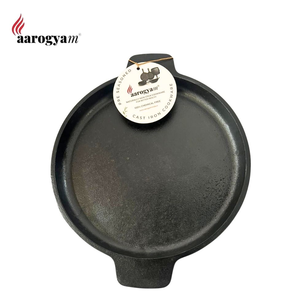 Aarogyam Cast Iron 9 Inch Mulbagal Dosa Tawa Steam Dosa Tawa, Rough ...