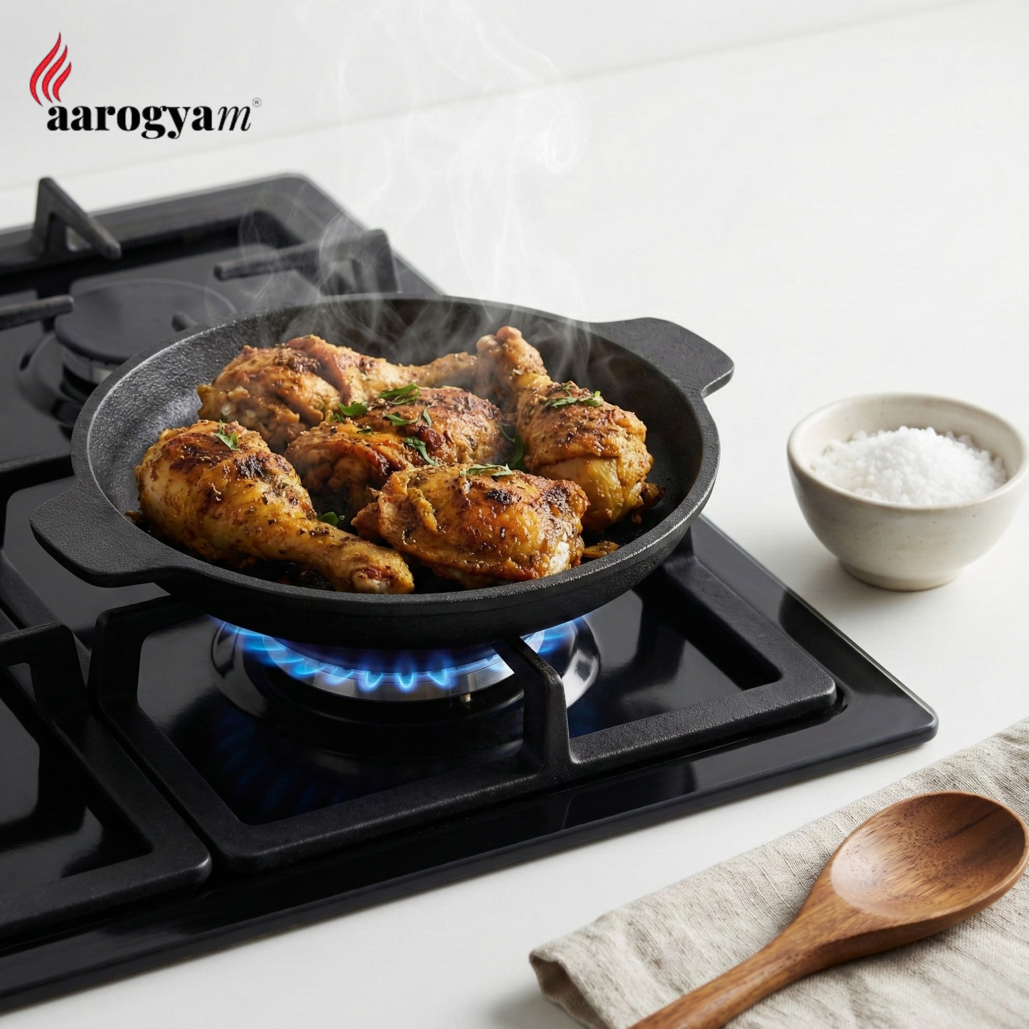 Aarogyam Cast Iron 9 Inch Mulbagal Dosa Tawa Steam Dosa Tawa, Rough ...